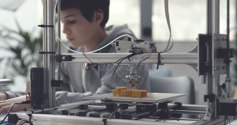 Boy Learning 3D Printing at Home Stock Image - Image of innovation ...