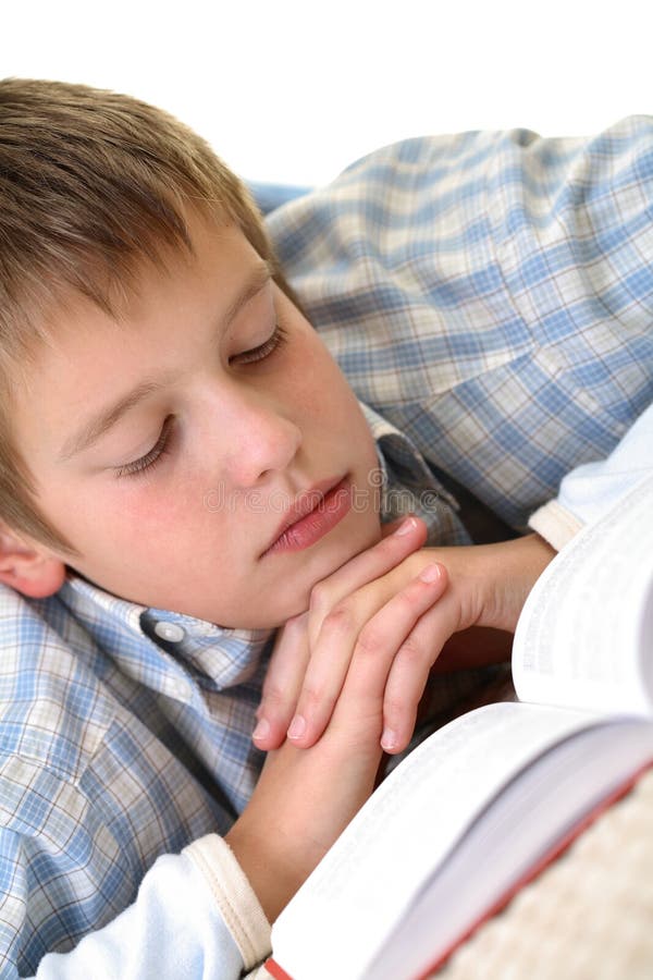 Boy learning on the floor stock photo. Image of page, relax - 3814490