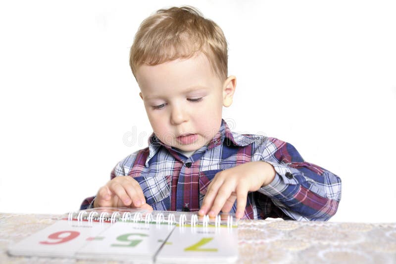 Boy learning numbers stock image. Image of indoors, child - 3496173
