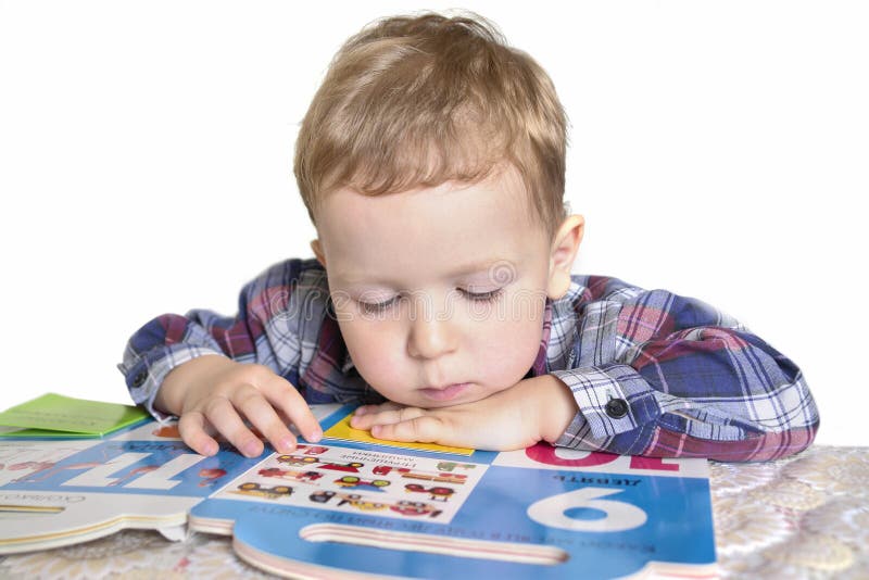 Boy learning numbers stock image. Image of indoors, child - 3496173