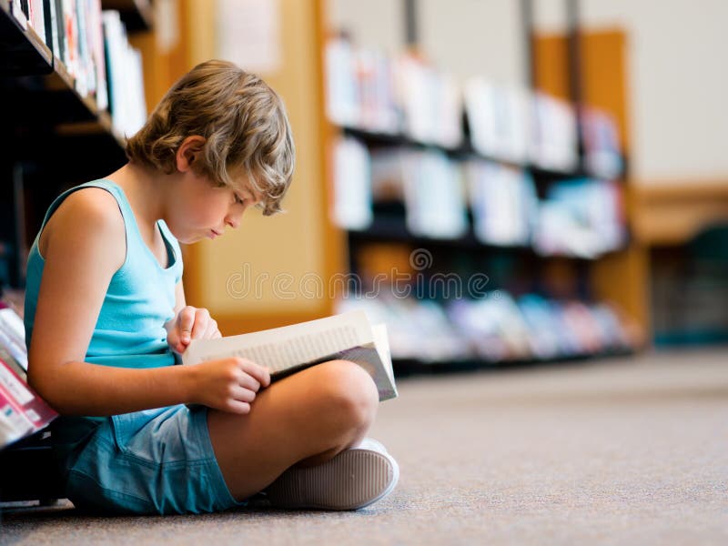Boy in library stock photo. Image of studying, library - 53184990