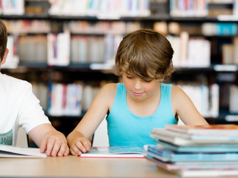 Boy in library stock photo. Image of male, learn, casual - 60425560