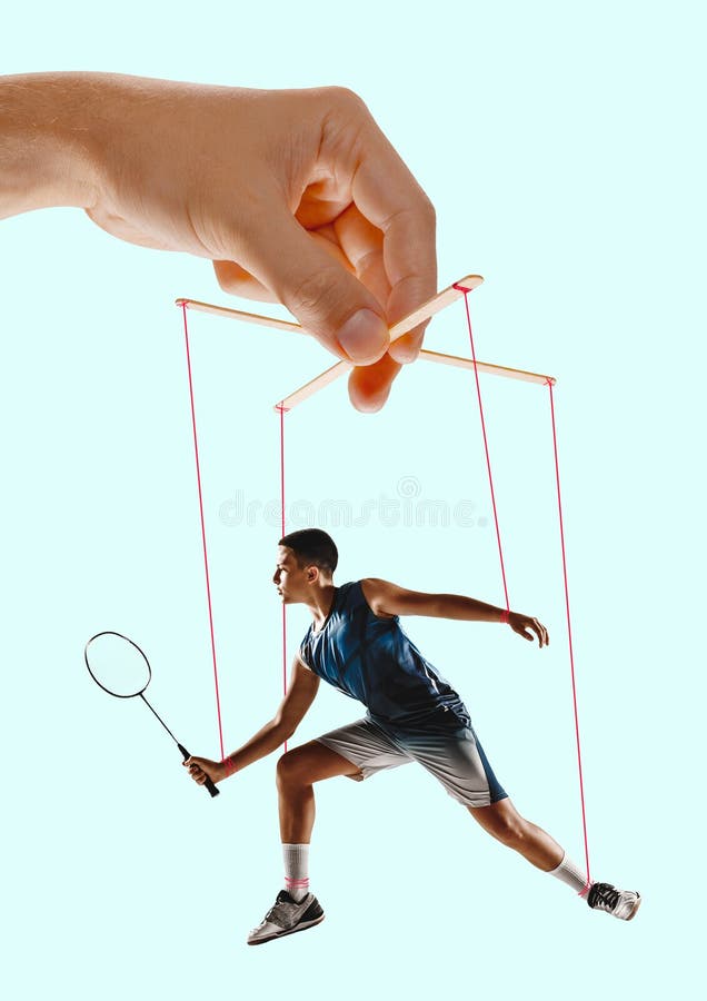 Boy Like a Puppet in Somebodies Hands. Concept of Manipulation Stock ...