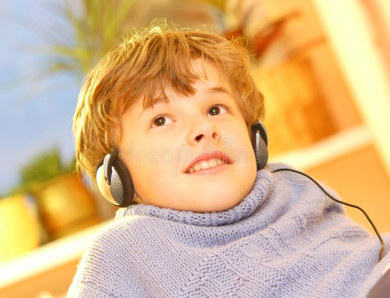Boy listen to music stock photo. Image of human, interior - 2454656