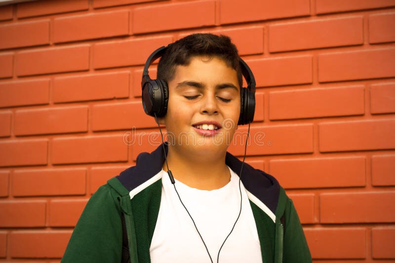 Boy is Listening Music and Having Enjoy Stock Photo - Image of ...