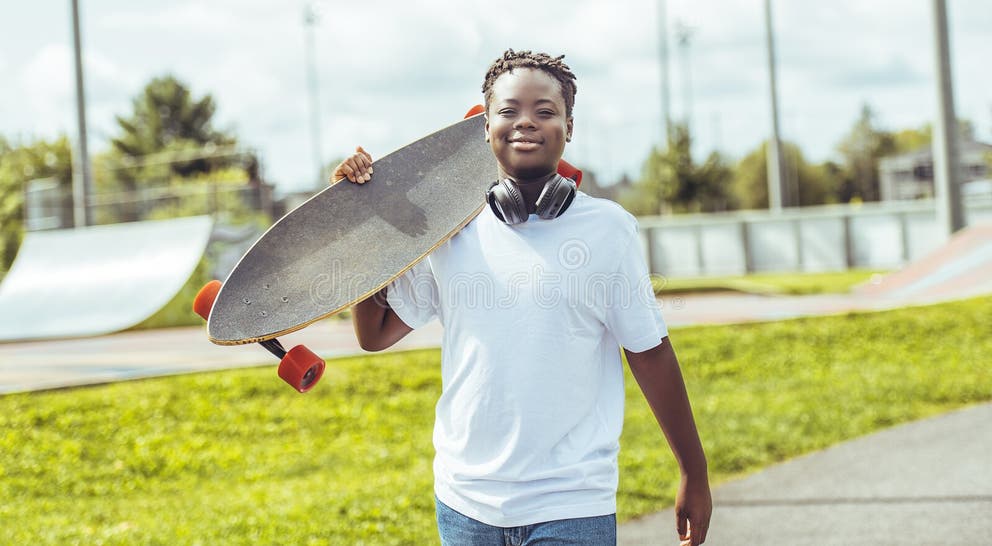 Boy with Longboard at Park Having Fun Stock Image - Image of skater ...