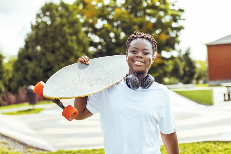 Boy with Longboard at Park Having Fun Stock Image - Image of fashion ...