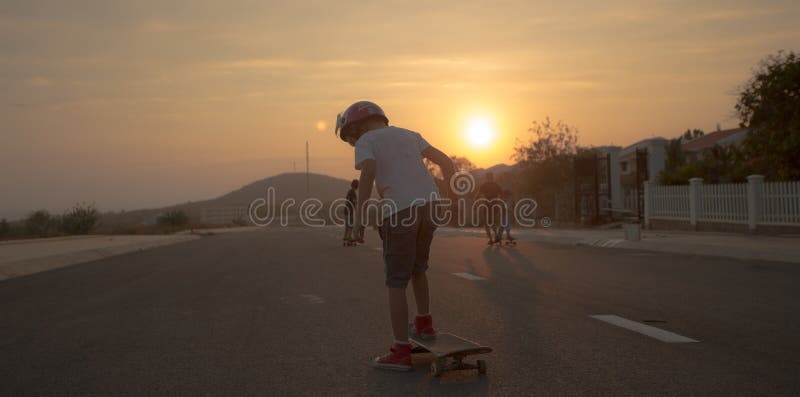 Boy on longboard skate stock photo. Image of cool, selfie - 68961368