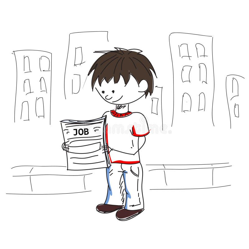 Boy look for sketch stock vector. Illustration of paper - 43733251