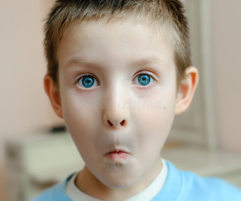 Boy with a Look of Surprise Stock Photo - Image of baby, closeup: 35279194