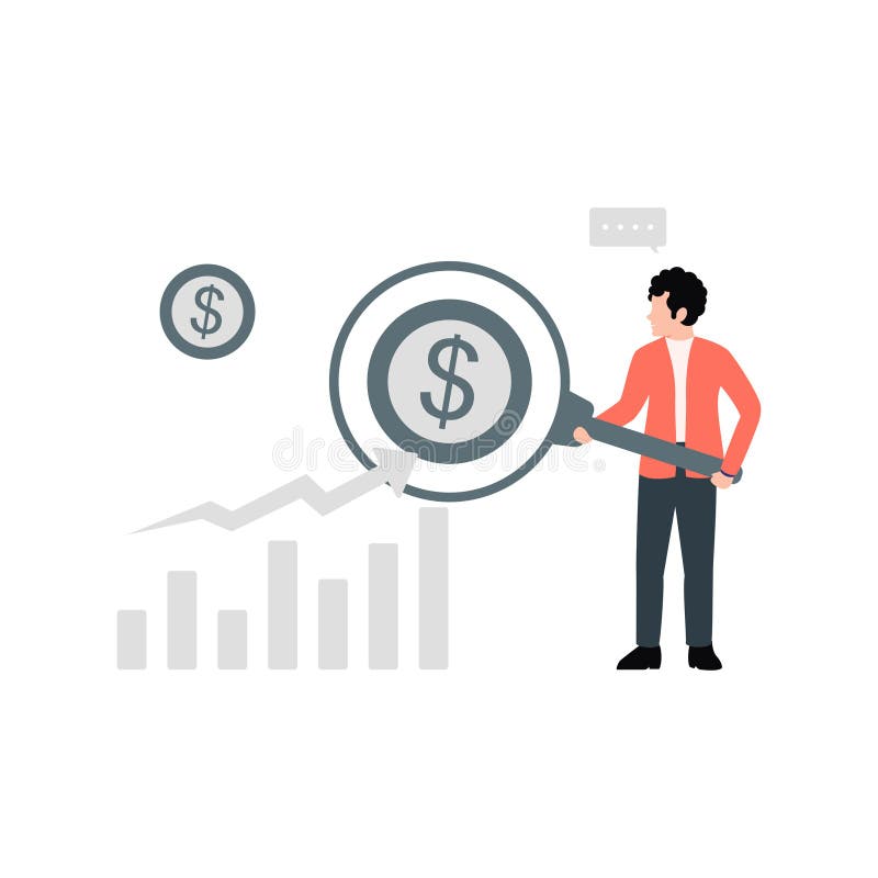 The Boy is Looking for a Business Graph Stock Vector - Illustration of ...