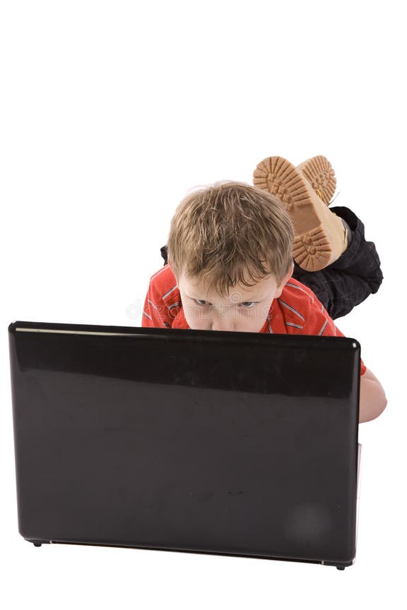 Boy looking at computer stock image. Image of study, internet - 14311491