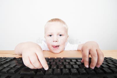 Boy Looking at the Computer Screen Stock Photo - Image of person, gamer ...