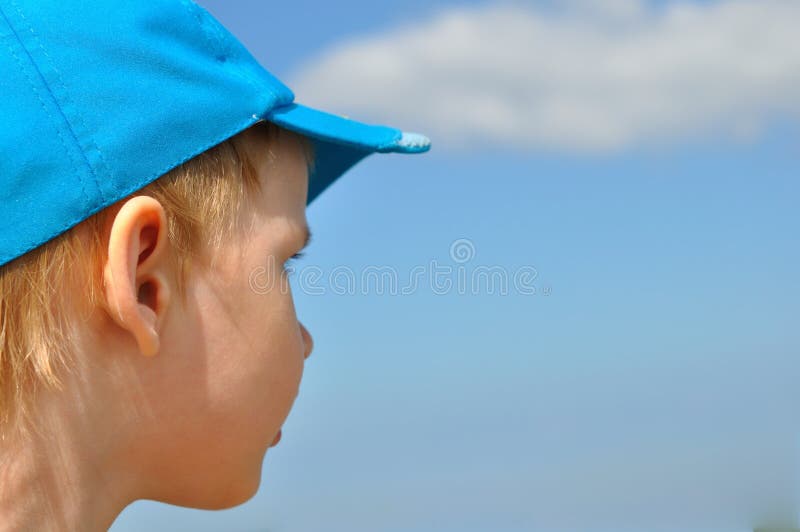 The Boy Looking in a Distance Stock Photo - Image of serene, looking ...