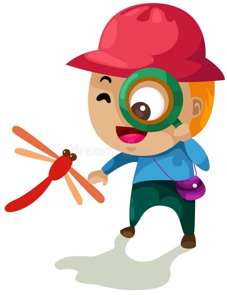 Boy Magnifying Glass Stock Illustrations – 1,701 Boy Magnifying Glass ...