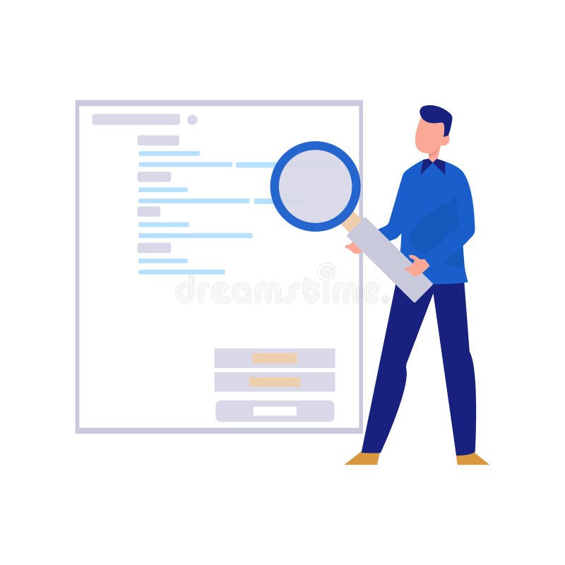 The Boy is Looking for Online Document Stock Illustration ...