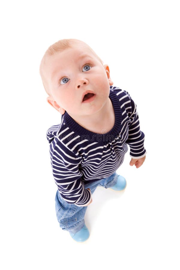 Kid looking up to the sky stock photo. Image of lifestyles - 3266040