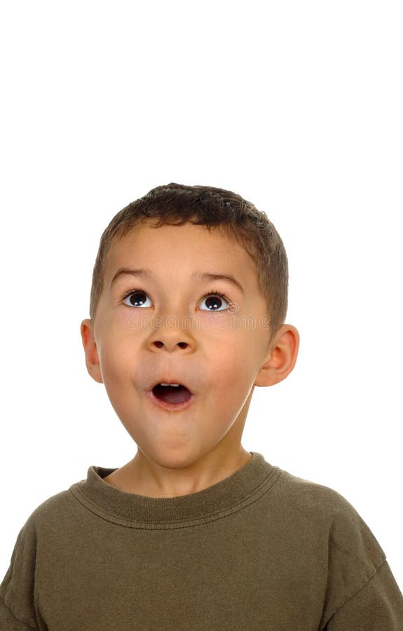 Boy looking up in surprise stock image. Image of stare - 3621433