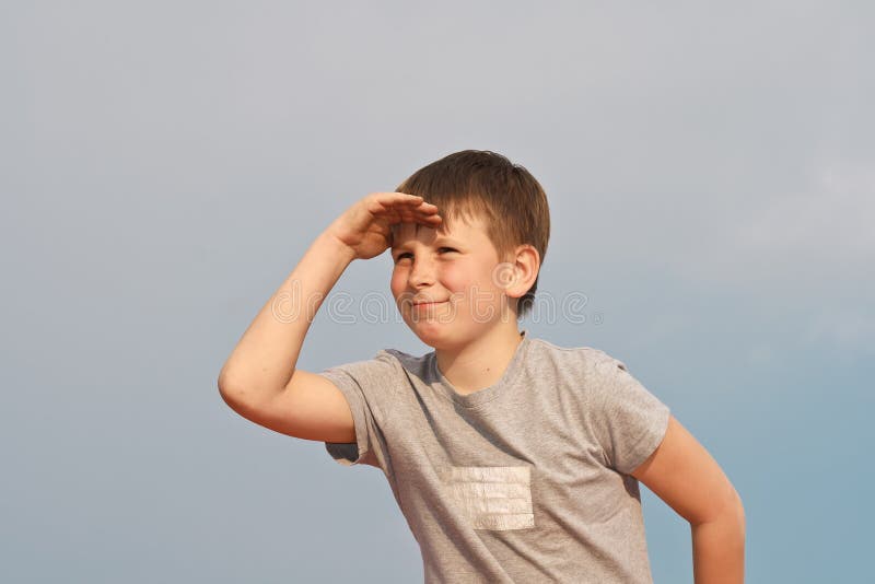 Boy looking at a distance stock image. Image of human - 21570755