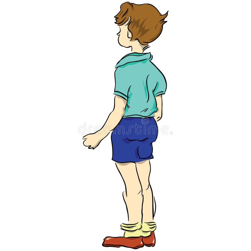 Boy Looks into the Distance Stock Vector - Illustration of drawing ...