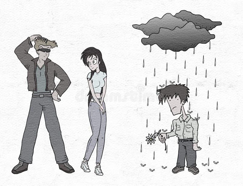 Boy in love stock illustration. Illustration of graphic - 89332840