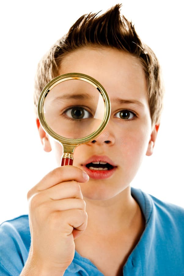Young Boy with Magnifying Glass Stock Photo - Image of male, glass: 2227454