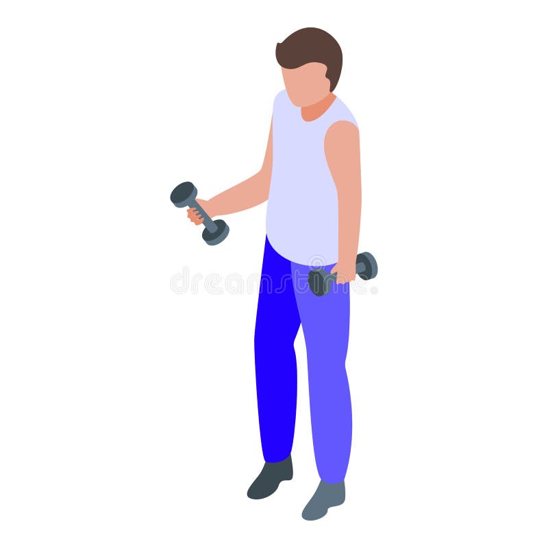 Boy Make Morning Exercise Icon Isometric Vector. Multi Effort Stock ...