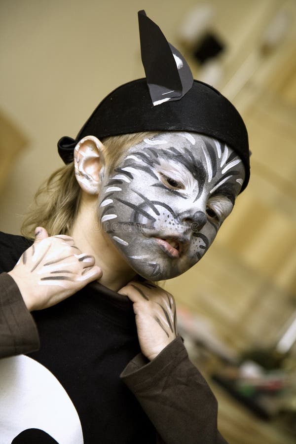 The Boy Makes a Children S Make-up Stock Photo - Image of preschooler ...