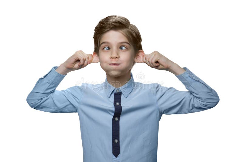 Expression Young Boy Pulling Ears Stock Photos - Free & Royalty-Free ...