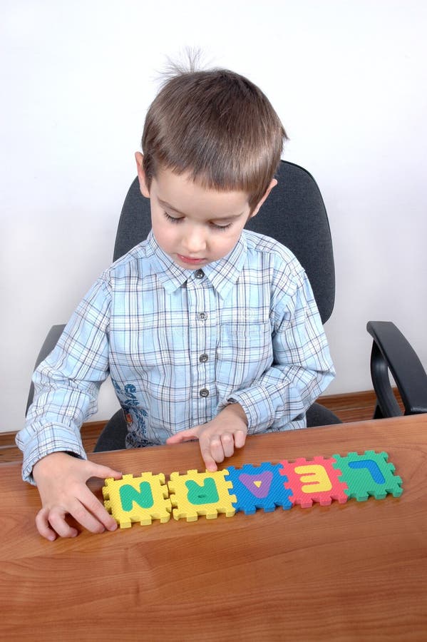 Boy makes word stock image. Image of learn, child, word - 12302711