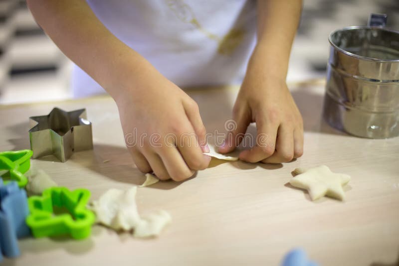 Boy making cookies stock image. Image of making, pastry - 64186265