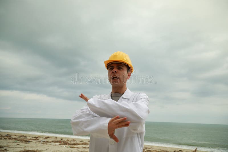 Engineer Angry about Bad Work Done by Workers Nervously Scolding Them ...