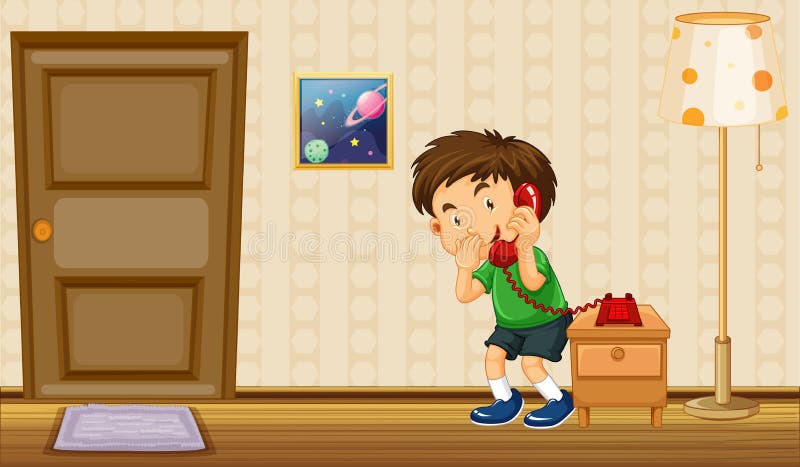 Cartoon phone taking order stock illustration. Illustration of delivery ...