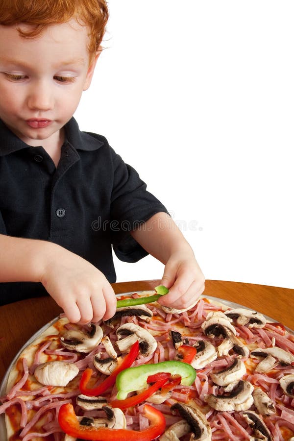 Boy making pizza stock photo. Image of chef, meat, preparation - 14040116