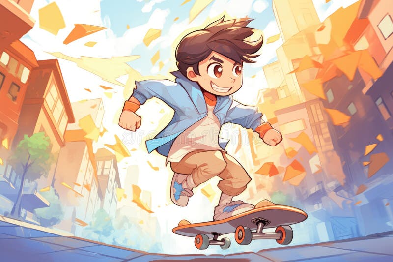 Boy Making a Sharp Turn while Skateboarding Stock Image - Image of ...
