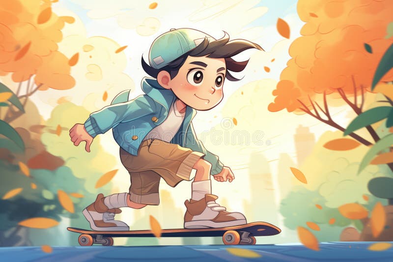 Boy Making a Sharp Turn while Skateboarding Stock Photo - Image of turn ...