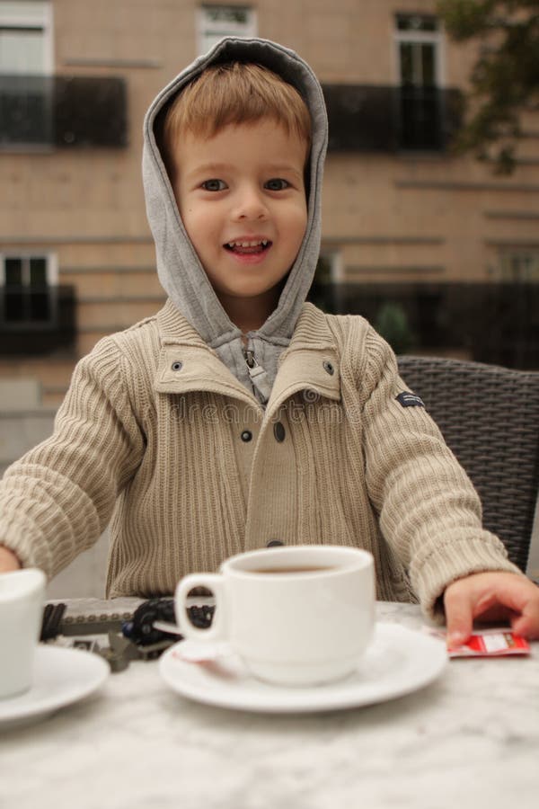 Boy making tea stock image. Image of white, outdoor, child - 12328247