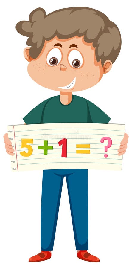 Boy with math equation stock vector. Illustration of learn - 268743940