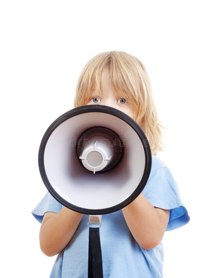Boy with megaphone stock image. Image of screaming, megaphone - 21157215