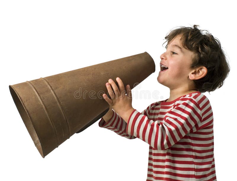 Boy megaphone stock photo. Image of caucasian, announce - 7279502