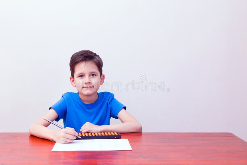 Boy mental arithmetic stock image. Image of adding, education - 109838485