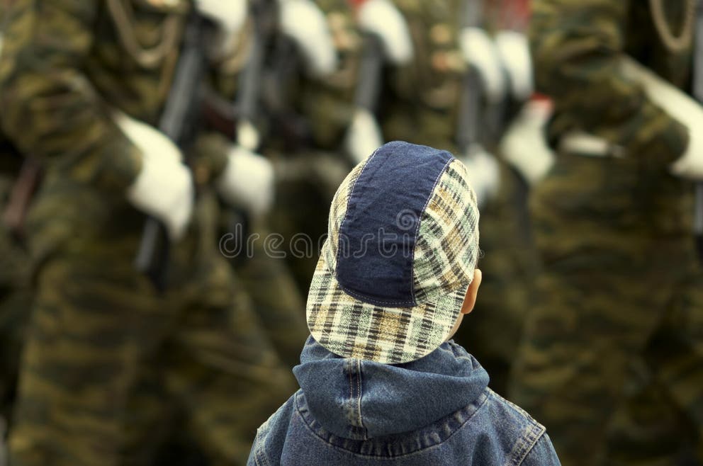 Boy and Military on the Parade Stock Photo - Image of parade, formation ...