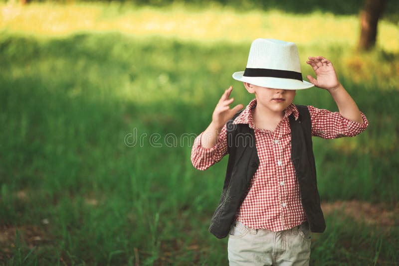 Boy Model Emotions Stylish Clothes Spring Outside Stock Photo - Image ...