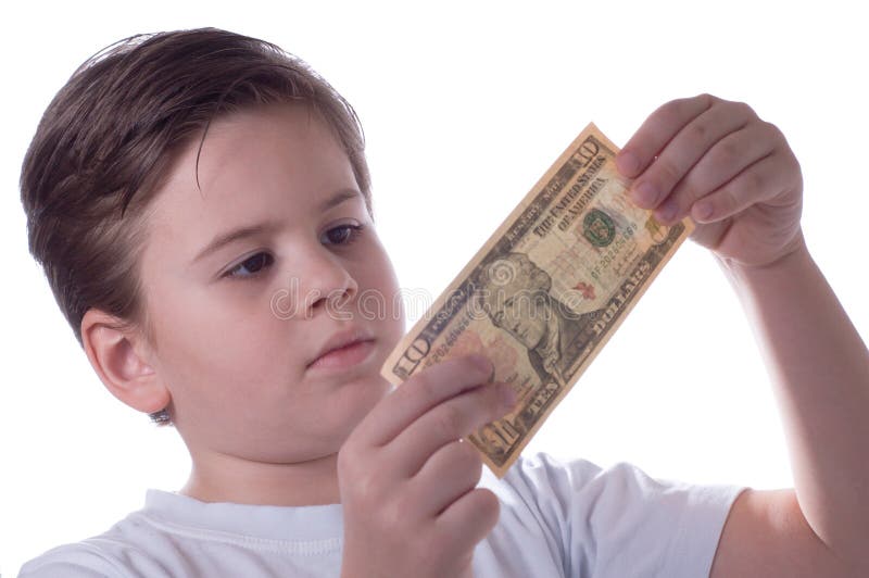 The boy and money stock image. Image of fingers, america - 4384089