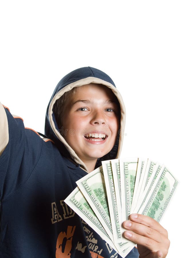 Boy with money stock photo. Image of child, economy, adolescent - 6189826