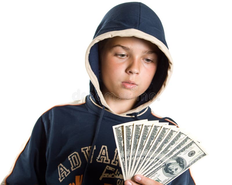 Boy with money stock image. Image of child, budget, expression - 7307031