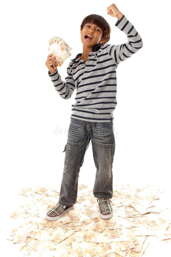 Boy and Money stock image. Image of lying, youth, happy - 44001593