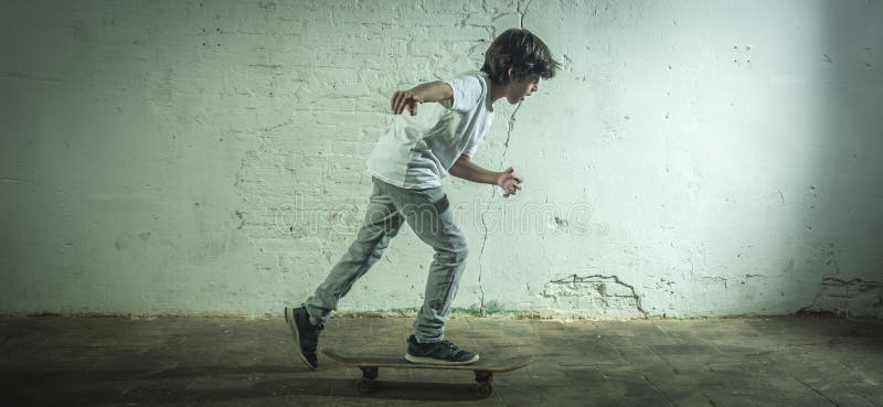 Boy on the Move with His Skateboard. Stock Photo - Image of youth ...