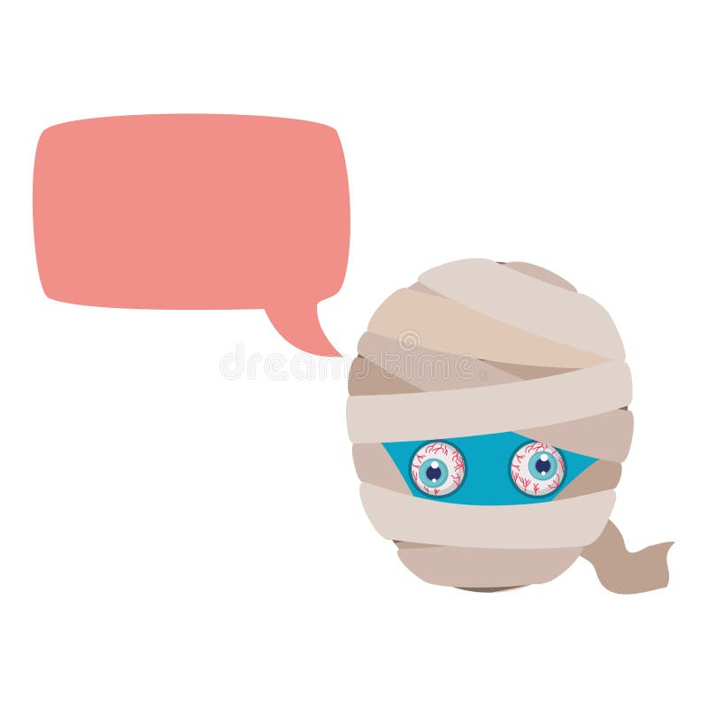 Boy with Mummy Costume and Speech Bubble Stock Vector - Illustration of ...