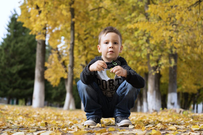 A Boy in Nature Looking at the Camera Stock Photo - Image of happy ...